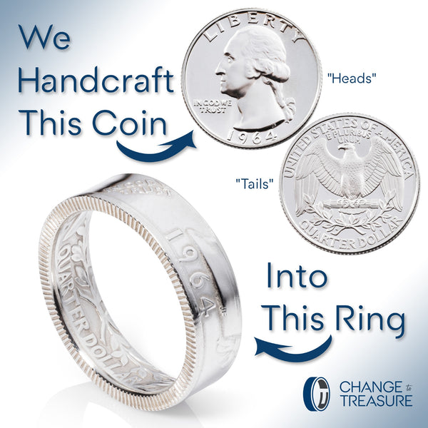 Quarter Ring - 'Heads' - Polished - 1954-1964: Ring from a Quarter ...