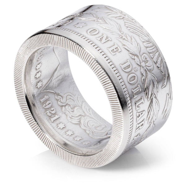 Morgan Silver Dollar Ring - 1921 - Silver Coin Ring - 'Tails' - Polish ...