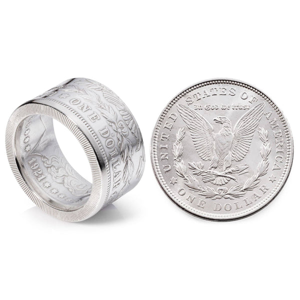Morgan Silver Dollar Ring - 1921 - Silver Coin Ring - 'Tails' - Polish ...
